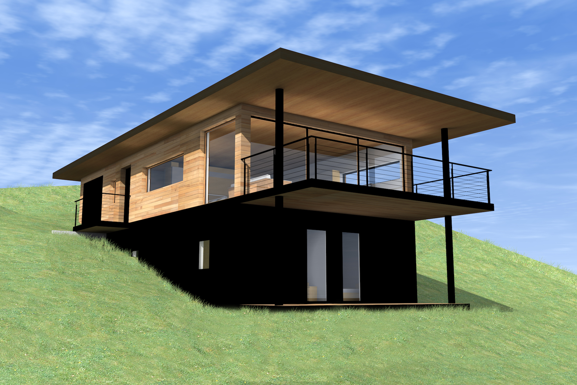 Maison ossature bois sur terrain de forte pente | NaturARCH ...